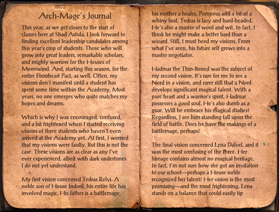 Arch-Mage's Journal | Elder Scrolls | Fandom