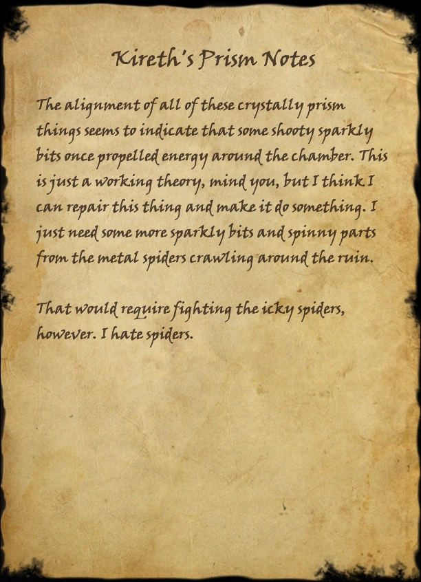 Kireth's Prism Notes | Elder Scrolls | Fandom