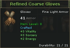 Refined Coarse Gloves | Eldevin Wiki | Fandom