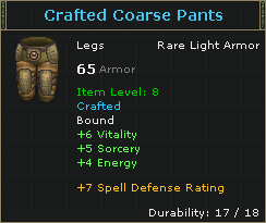 Crafted Coarse Pants | Eldevin Wiki | Fandom