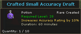 Crafted Small Accuracy Draft | Eldevin Wiki | Fandom