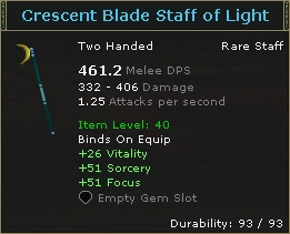 Crescent Blade Staff of Light | Eldevin Wiki | Fandom