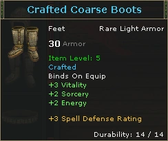 Crafted Coarse Boots | Eldevin Wiki | Fandom