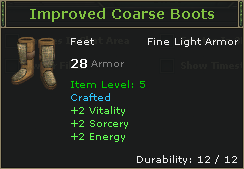Improved Coarse Boots | Eldevin Wiki | Fandom
