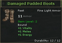 Damaged Padded Boots | Eldevin Wiki | Fandom