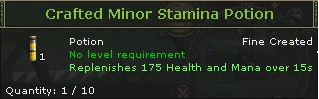 Crafted Minor Stamina Potion | Eldevin Wiki | Fandom