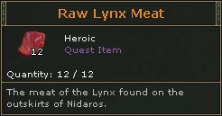 Raw Lynx Meat | Eldevin Wiki | Fandom