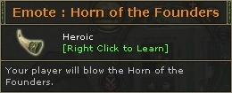 Emote : Horn of the Founders | Eldevin Wiki | Fandom