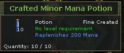 Crafted Minor Mana Potion | Eldevin Wiki | Fandom