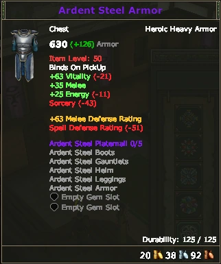 Ardent Steel Armor | Eldevin Wiki | Fandom