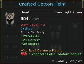 Crafted Cotton Helm | Eldevin Wiki | Fandom