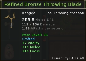 Refined Bronze Throwing Blade | Eldevin Wiki | Fandom