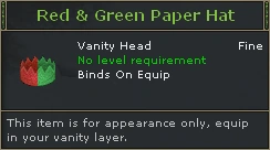 Red & Green Paper Hat | Eldevin Wiki | Fandom
