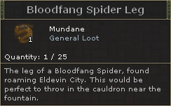 Bloodfang Spider Leg | Eldevin Wiki | Fandom