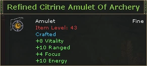 Refined Citrine Amulet Of Archery | Eldevin Wiki | Fandom