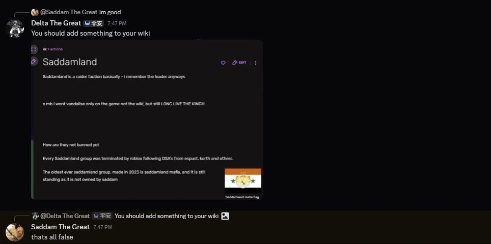 Saddamland | Elected admin Wiki | Fandom