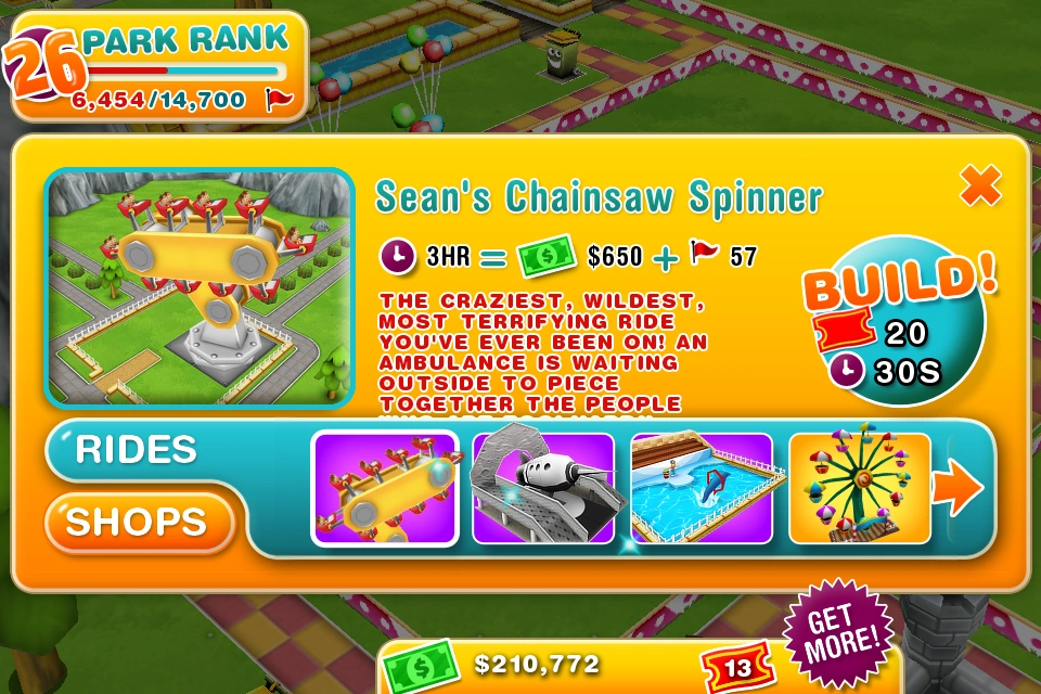 Sean's Chainsaw Spinner | Electronic Arts Theme Park Wiki | Fandom