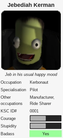 Jebadiah Kerman ( Kerbal/Astronaut) | Elliotlore Wiki | Fandom