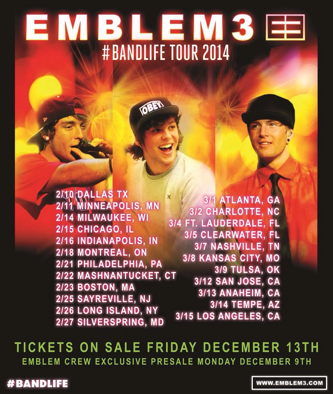 Bandlife Tour | Emblem3 Wiki | Fandom