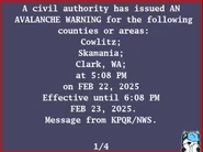 Avalanche Warning | Emergency Alert System Wiki | Fandom