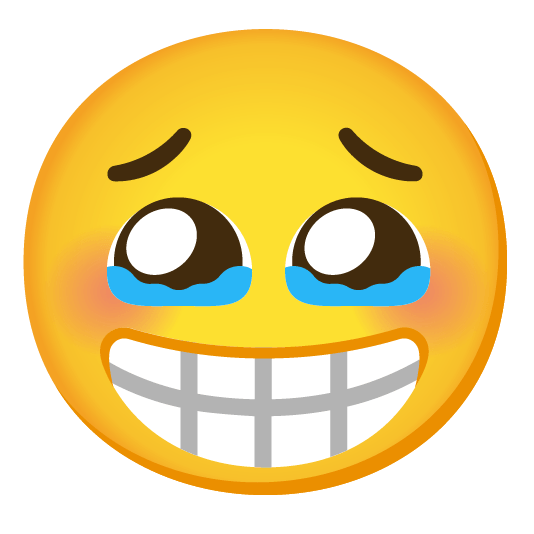 Beaming Cute Face with Tears | Emoji Fanon Wiki | Fandom