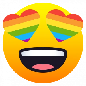 Smiling Face With Rainbow Heart-Eyes | Emoji Wiki | Fandom