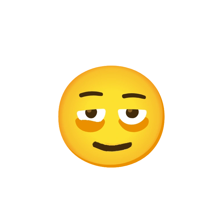 Smiling face with bags under eyes | Emoji Wiki | Fandom
