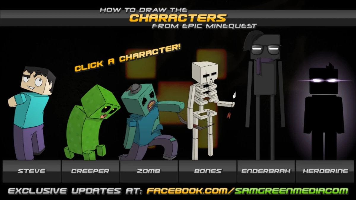 "How to Draw Epic Minequest Characters" Videos | The Epic minequest ...