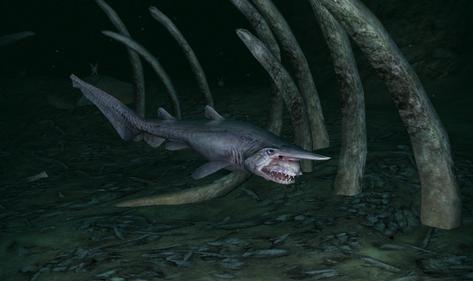 Goblin Shark Eating Fish