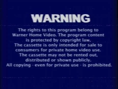 Warner Home Video - Warning Text (1996-2005) | English and Non-engish ...