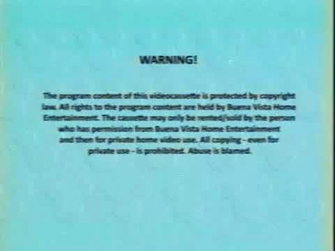 Disney VHS - Warning Text (1995-2005) | English and Non-engish voice ...