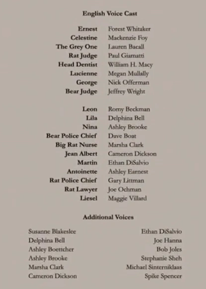 Ernest & Celestine (2014) | English Voice Over Wikia | Fandom