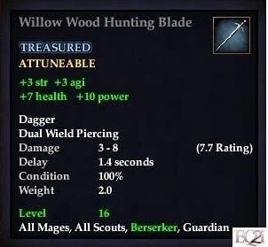 Willow Wood Hunting Blade | EQ2 Classic Emulator Wiki | Fandom