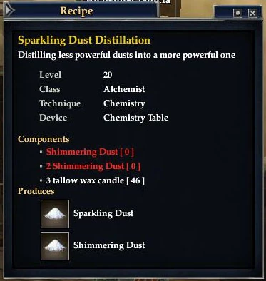 Sparkling Dust Distillation | EverQuest 2 Wiki | Fandom