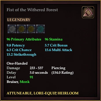 Fist of the Withered Forest | EverQuest 2 Wiki | Fandom