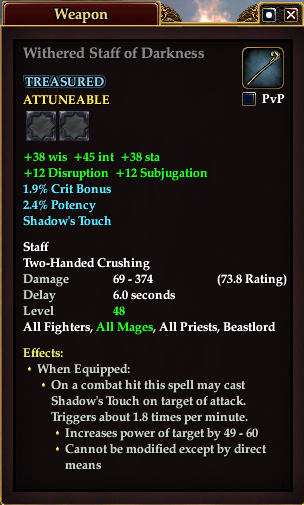 Withered Staff of Darkness | EverQuest 2 Wiki | Fandom