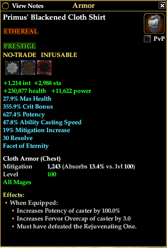 Primus' Blackened Cloth Shirt | EverQuest 2 Wiki | Fandom