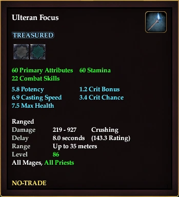 Ulteran Focus | EverQuest 2 Wiki | Fandom