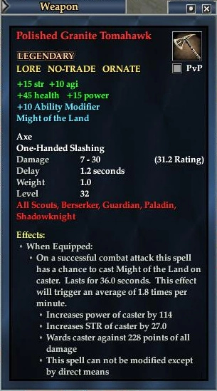 Polished Granite Tomahawk | EverQuest 2 Wiki | Fandom