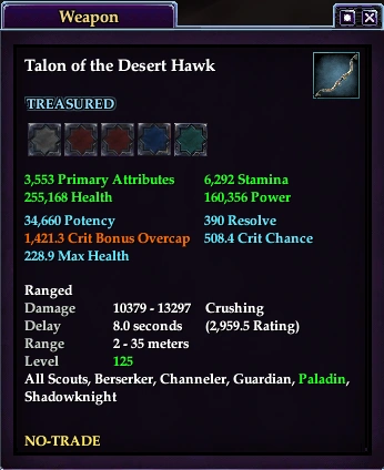 Talon of the Desert Hawk | EverQuest 2 Wiki | Fandom