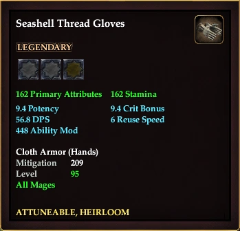 Seashell Thread Gloves | EverQuest 2 Wiki | Fandom