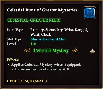 Celestial Rune of Greater Mysteries | EverQuest 2 Wiki | Fandom