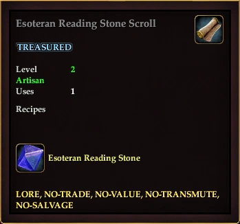 Esoteran Reading Stone Scroll | EverQuest 2 Wiki | Fandom