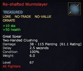 Re-shafted Wurmslayer | EverQuest 2 Wiki | Fandom