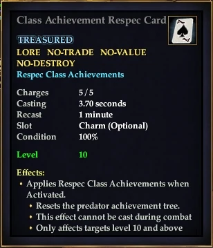 Class Achievement Respec Card | EverQuest 2 Wiki | Fandom