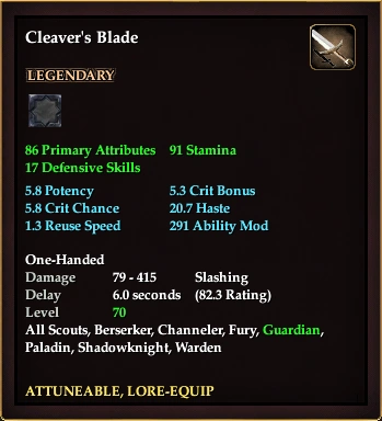 Cleaver's Blade | EverQuest 2 Wiki | Fandom