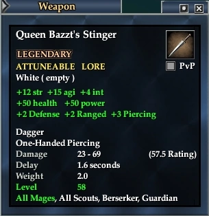 Queen Bazzt's Stinger | EverQuest 2 Wiki | Fandom
