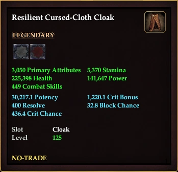 Resilient Cursed-Cloth Cloak | EverQuest 2 Wiki | Fandom