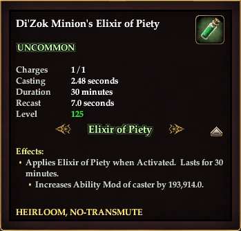 Di'Zok Minion's Elixir of Piety | EverQuest 2 Wiki | Fandom