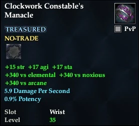 Clockwork Constable's Manacle | EverQuest 2 Wiki | Fandom